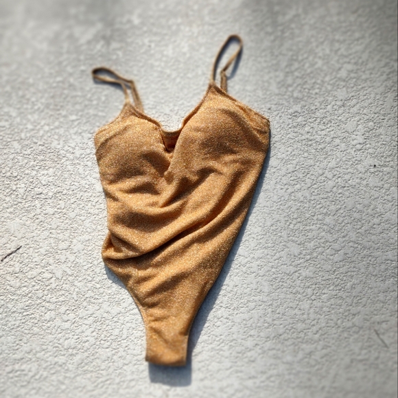 H&M | Swim | Hm Swimwear Gold Metallic | Poshmark